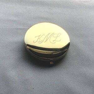 Calligraphy Monogram Engraved Compact Mirror Gold Rose Gold - Etsy