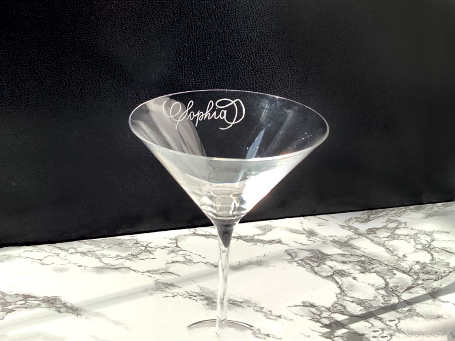 Calligraphy Engraved Martini Glass Personalized Housewarming - Etsy