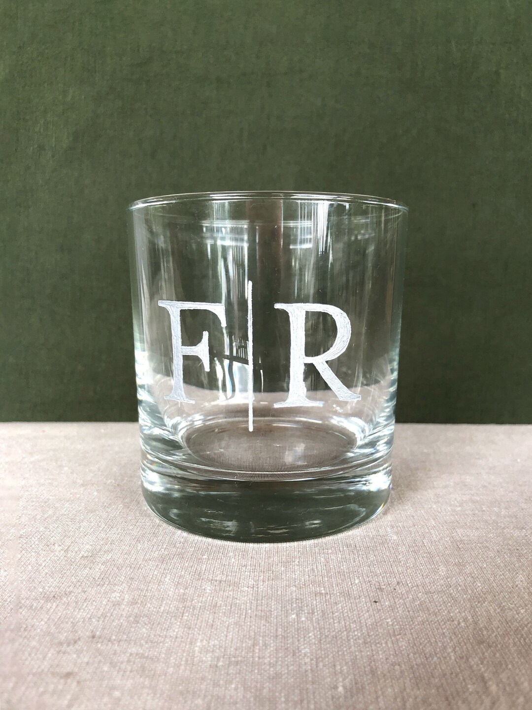 Personalized Whiskey Glass Initials Engraved Custom Monogram Cocktail ...