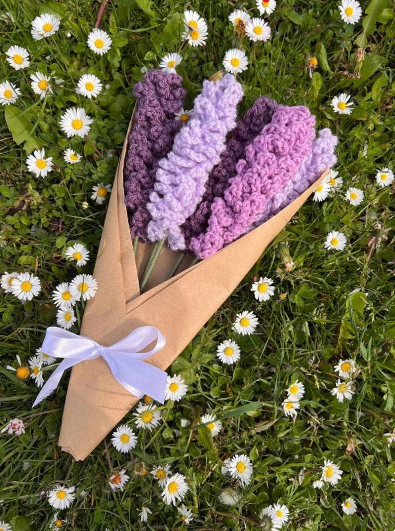 DIY Crochet Lavender Kit WITH HOOK- Beginner Friendly Crochet Flowers ...