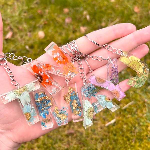 Resin Initial Keychain - Etsy