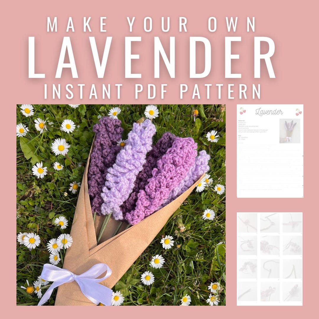 Crochet Lavender Flower Pattern, PDF, Amigurumi, Easy Beginner Pattern ...