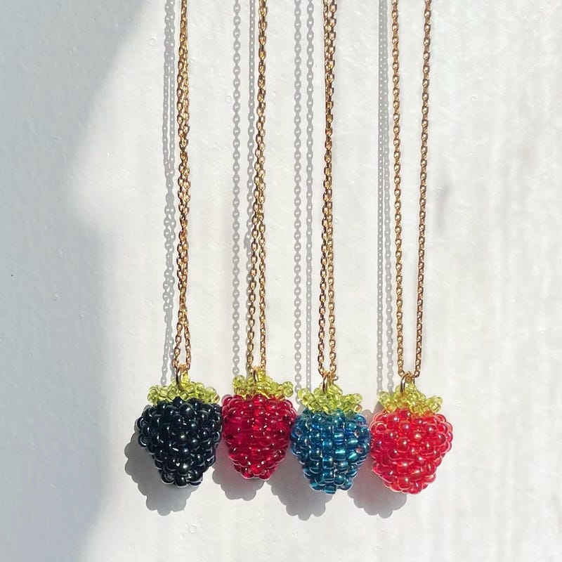 Red Berry Necklace - Etsy