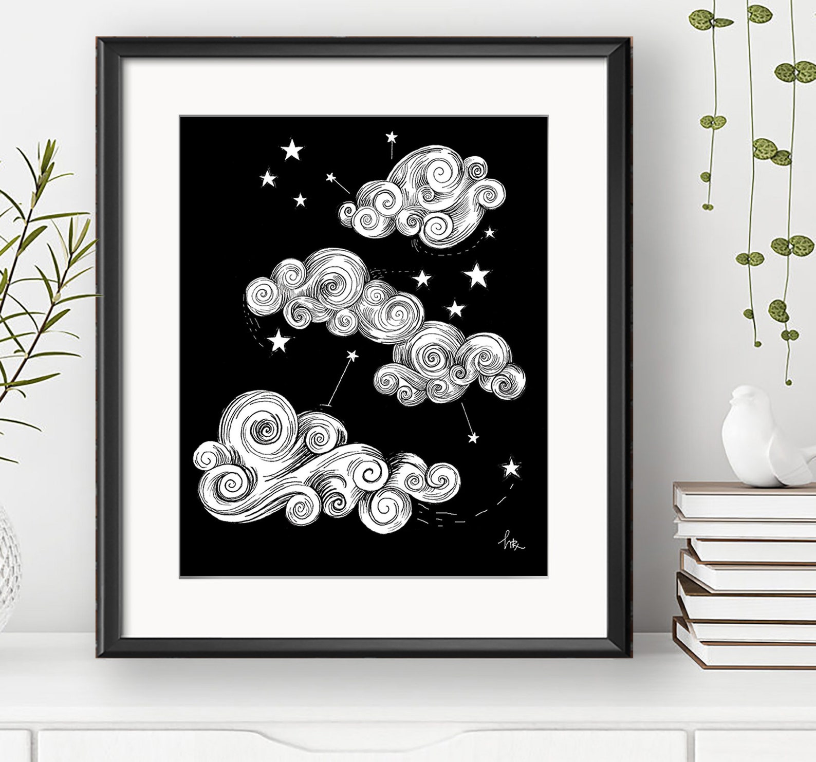 The Clouds- Lenormand Illustration Witchcraft Magick Divination Occult ...