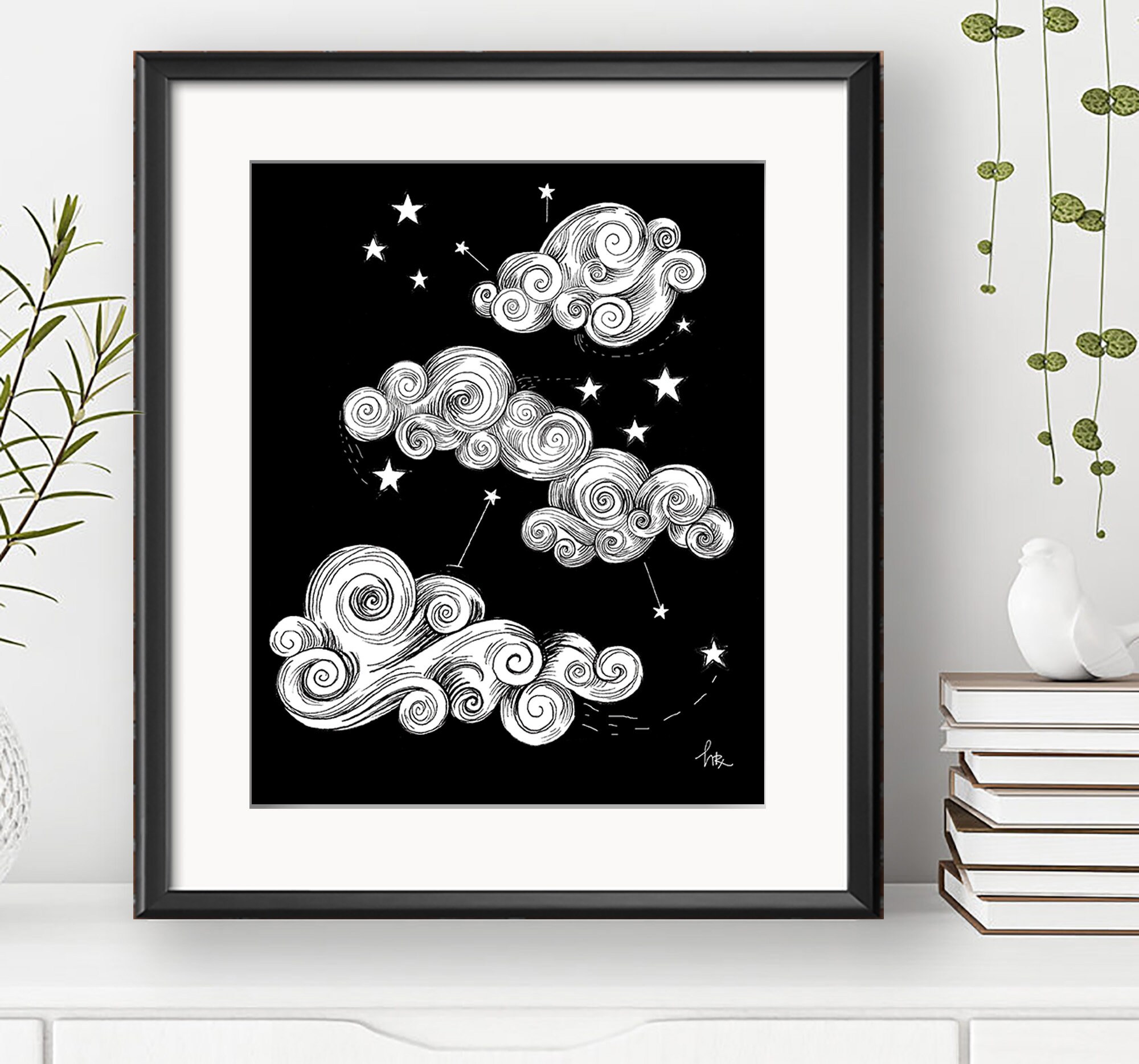 The Clouds- Lenormand Illustration Witchcraft Magick Divination Occult ...