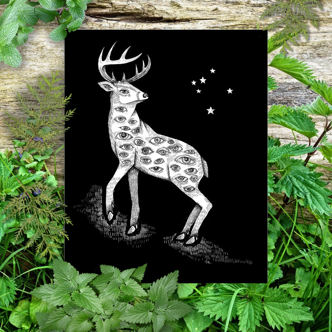 The Watcher | 8 X 10 Animal Nature Art Print | Mythical Forest Creature ...