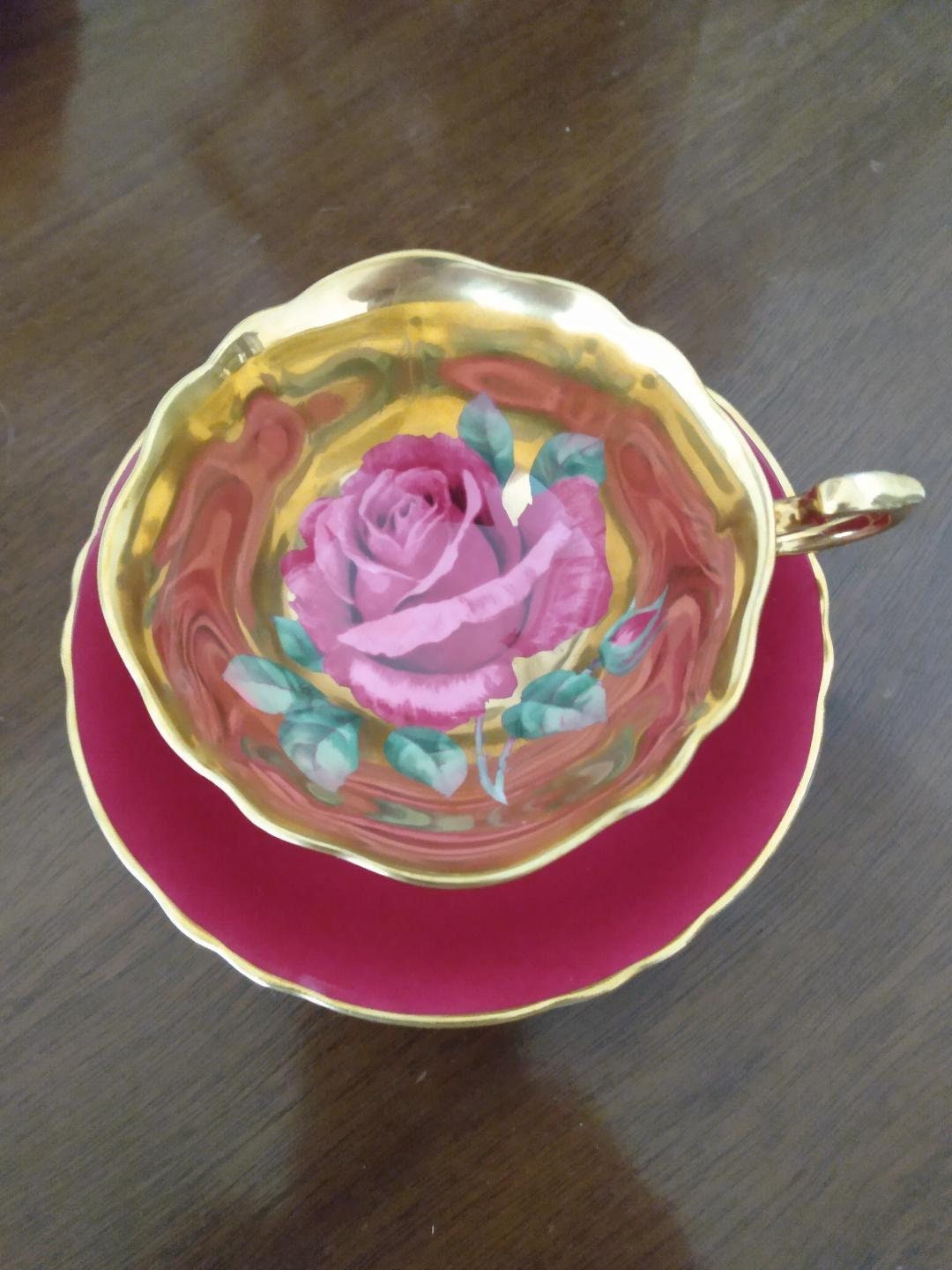 Paragon Floating Rose Tea Cup and Saucer - Etsy