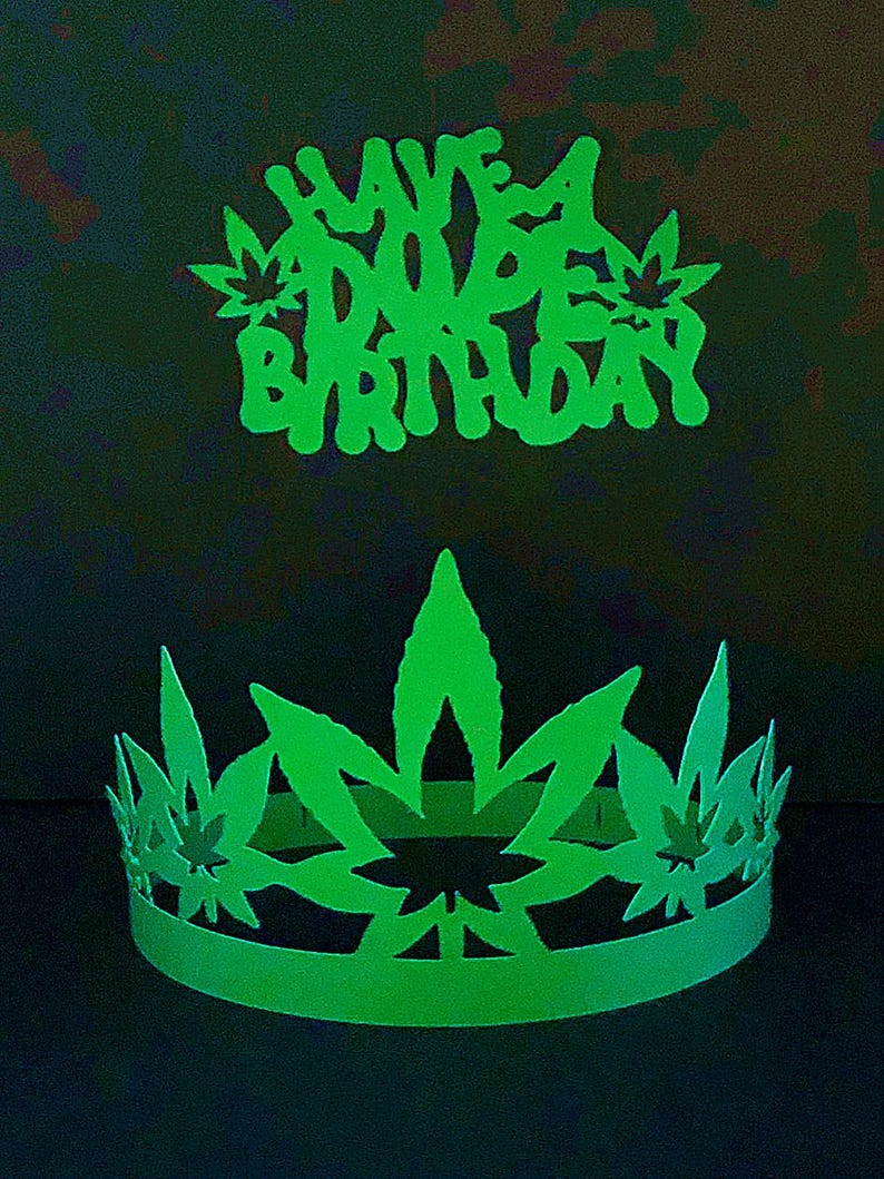 Marijuana Leaf, Weed, Pot Birthday Card and Matching Tiara - Etsy