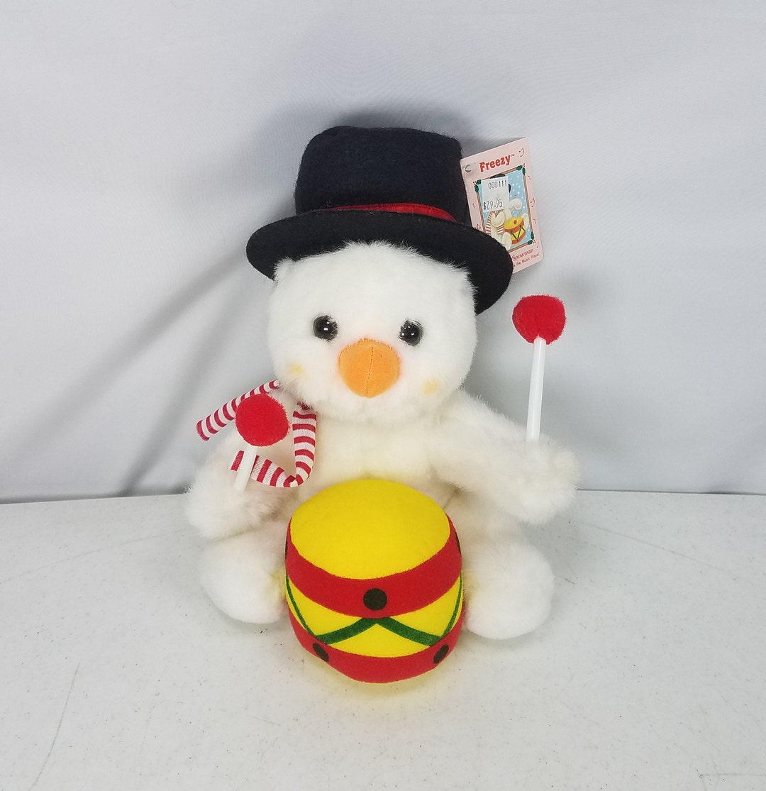 Vintage Russ Berrie Freezy Snowman Plush Stuffed Animal 9" Animated ...