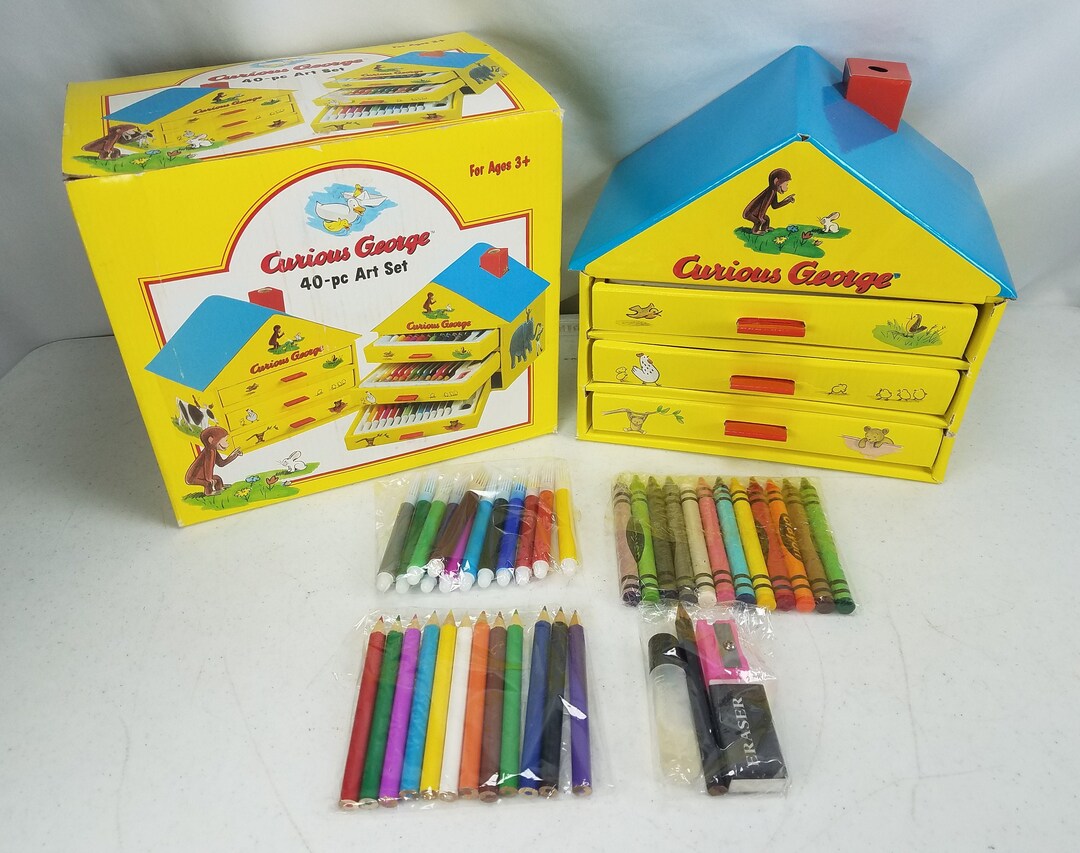 Vintage Curious George 40 Piece 3D Art Caddy - Etsy