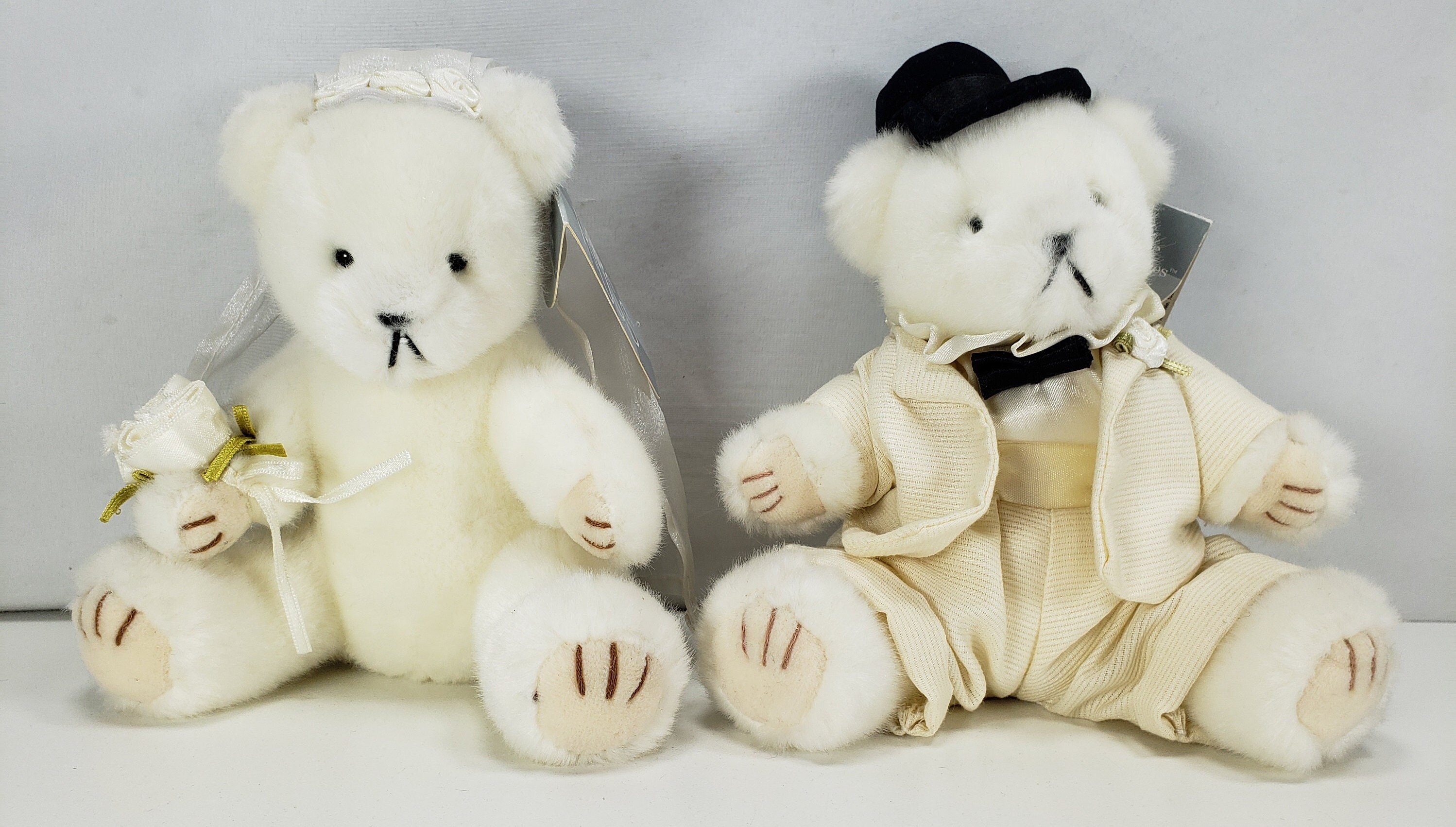 Vintage Russ Bear Plush Wedding Bride & Groom 6 - Etsy