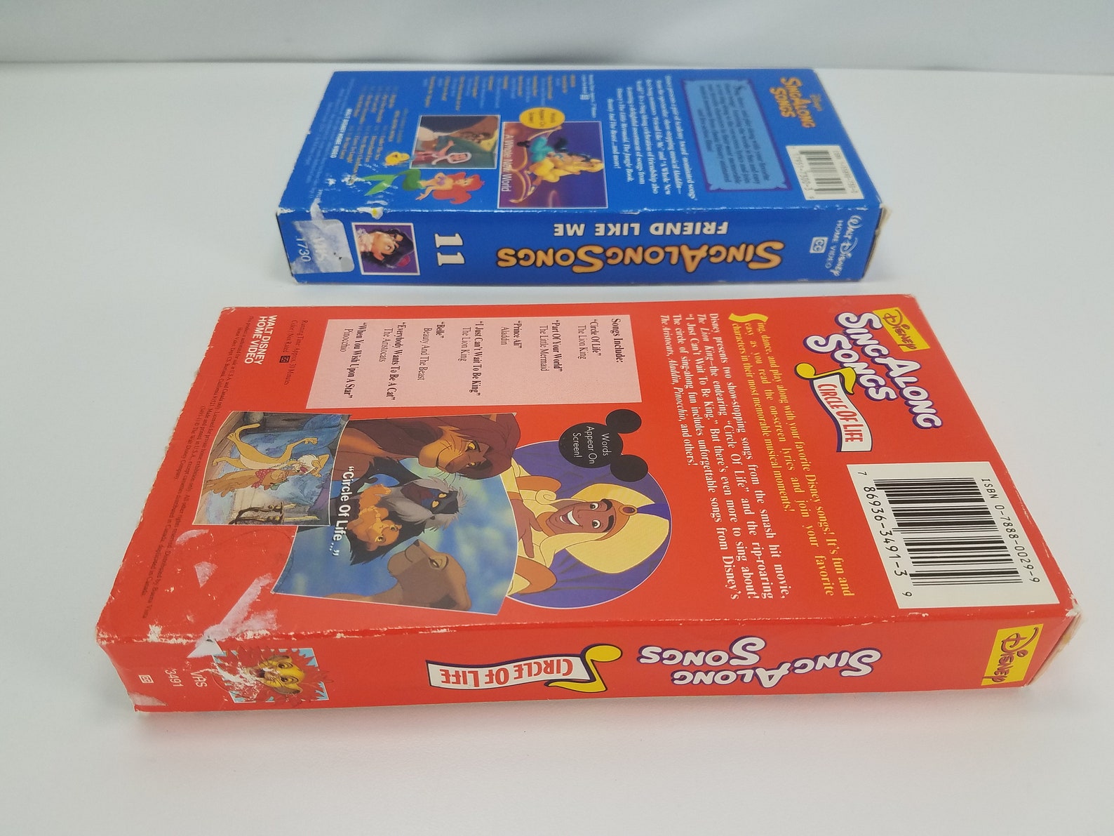 Vintage Disney's Sing Along Songs Vhsfrom Aladdin & the Lion Kinglot - Etsy