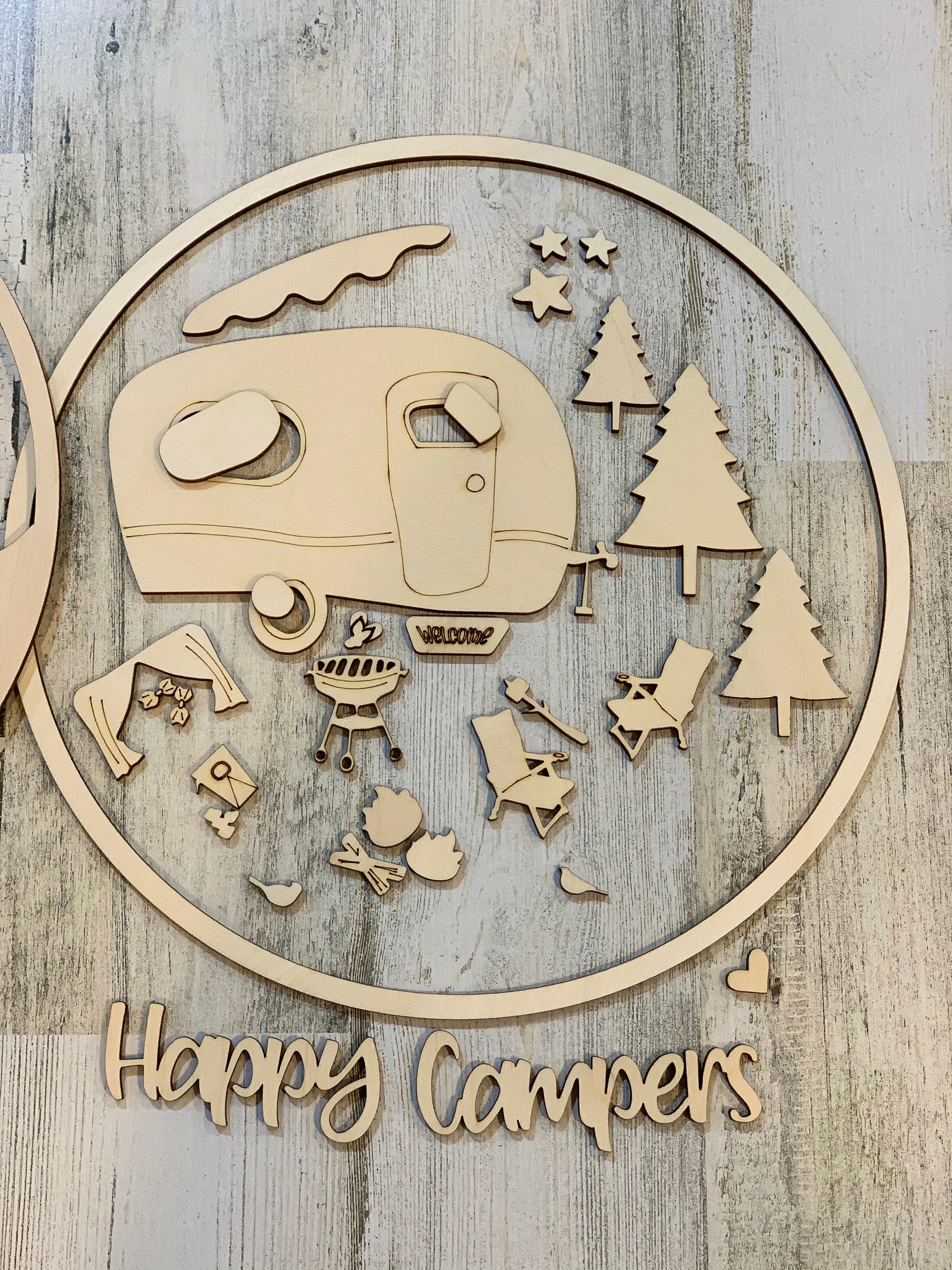 Happy Camper Round SVG/Laser FILE ONLY - Etsy España