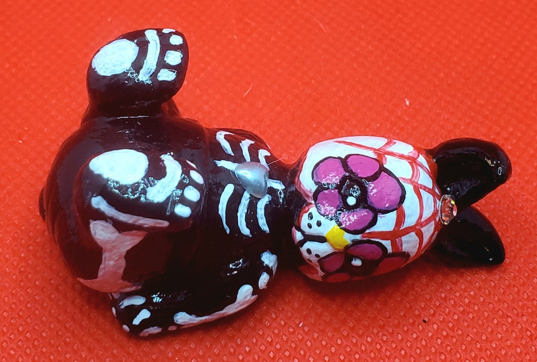 Day of the Dead Porcelain Bunny, Spring Sugar Skull Rabbit, One of a ...