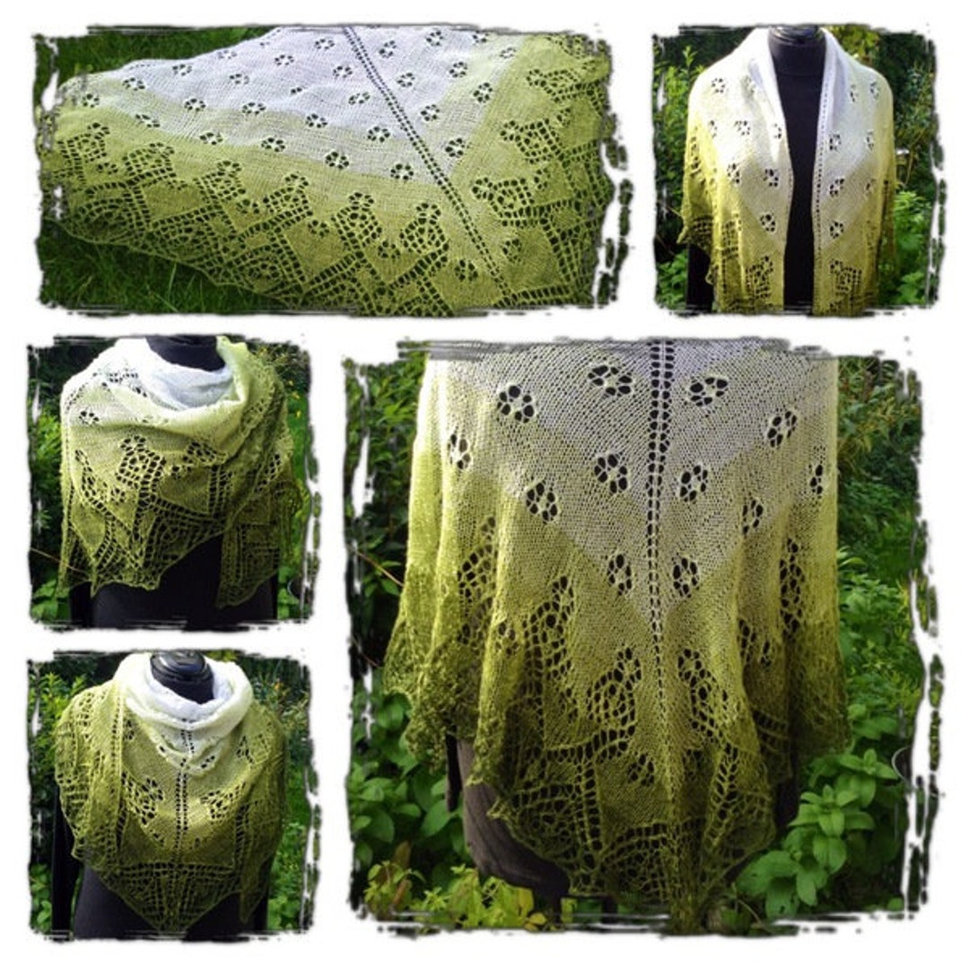 Knitting Pattern Lace Shawl - "daisy" / German - Etsy