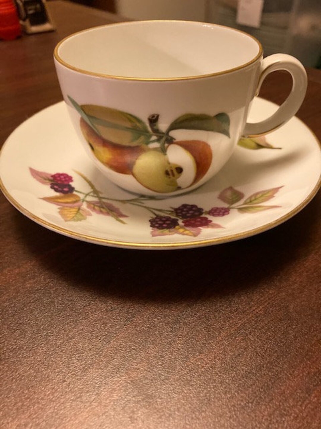 Three Evesham Gold by Worcester Cups and Saucers - Etsy