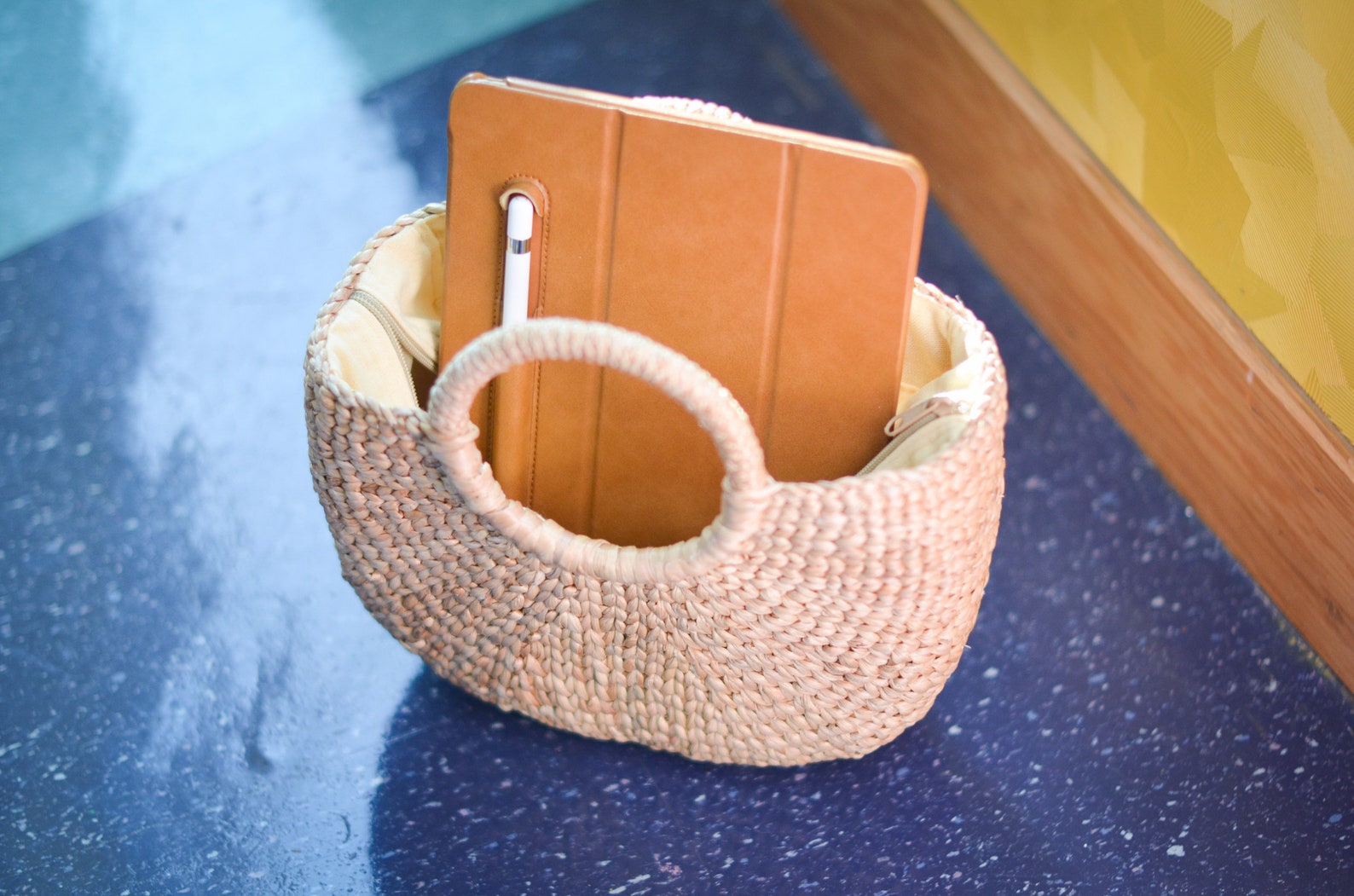 Small Straw Bag • Cream Lining • Weaving Seagrass Top Handle Bag ...