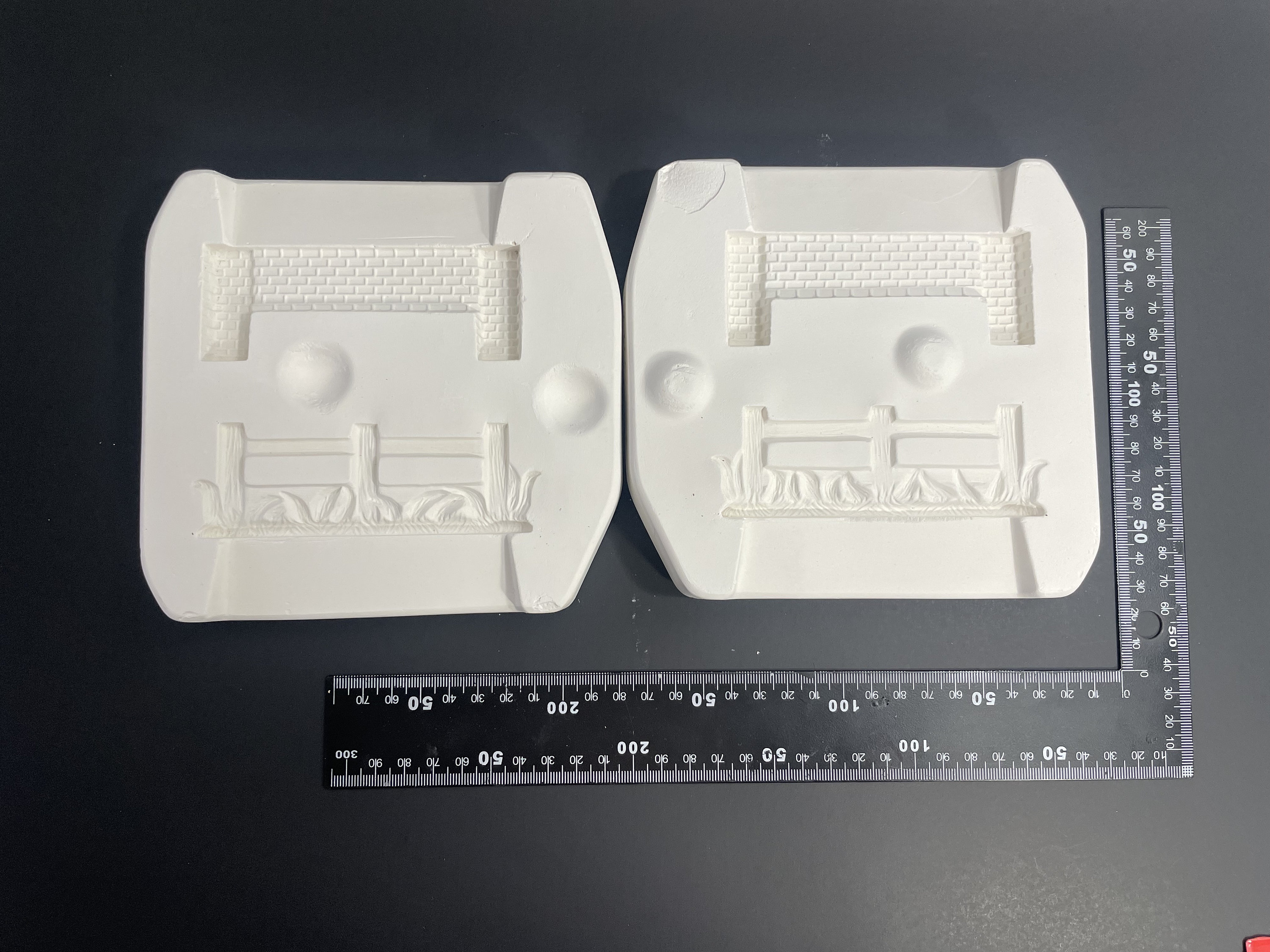 Vintage Brick Rail Stone Picket Fence Plaster Mold for Ceramic ...