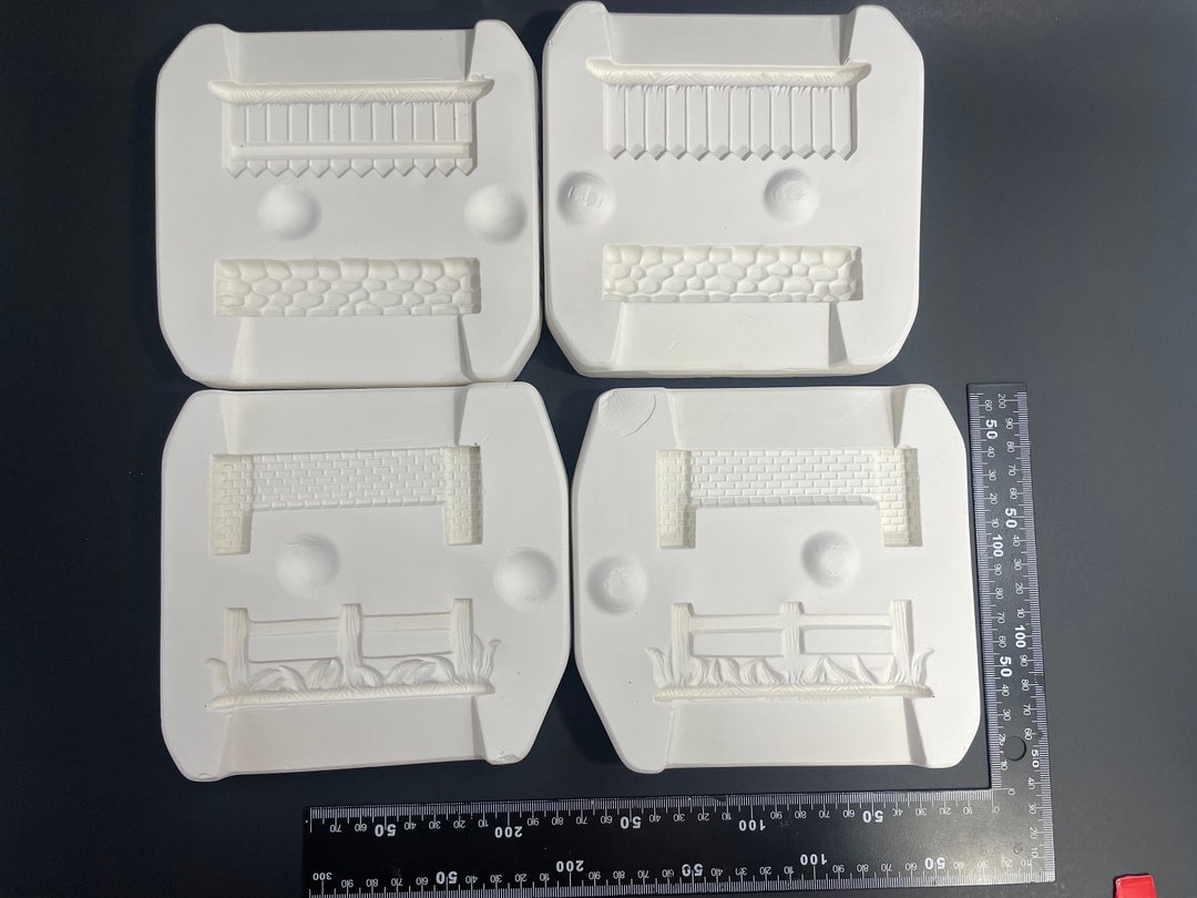 Vintage Brick Rail Stone Picket Fence Plaster Mold for Ceramic ...