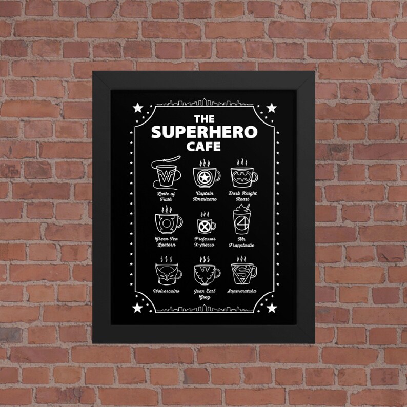 Superhero Cafe Print digital/poster or Framed Coffee - Etsy