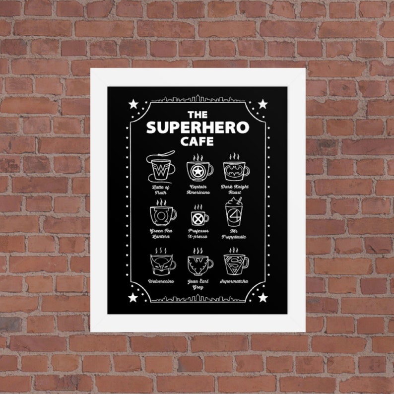 Superhero Cafe Print digital/poster or Framed Coffee - Etsy