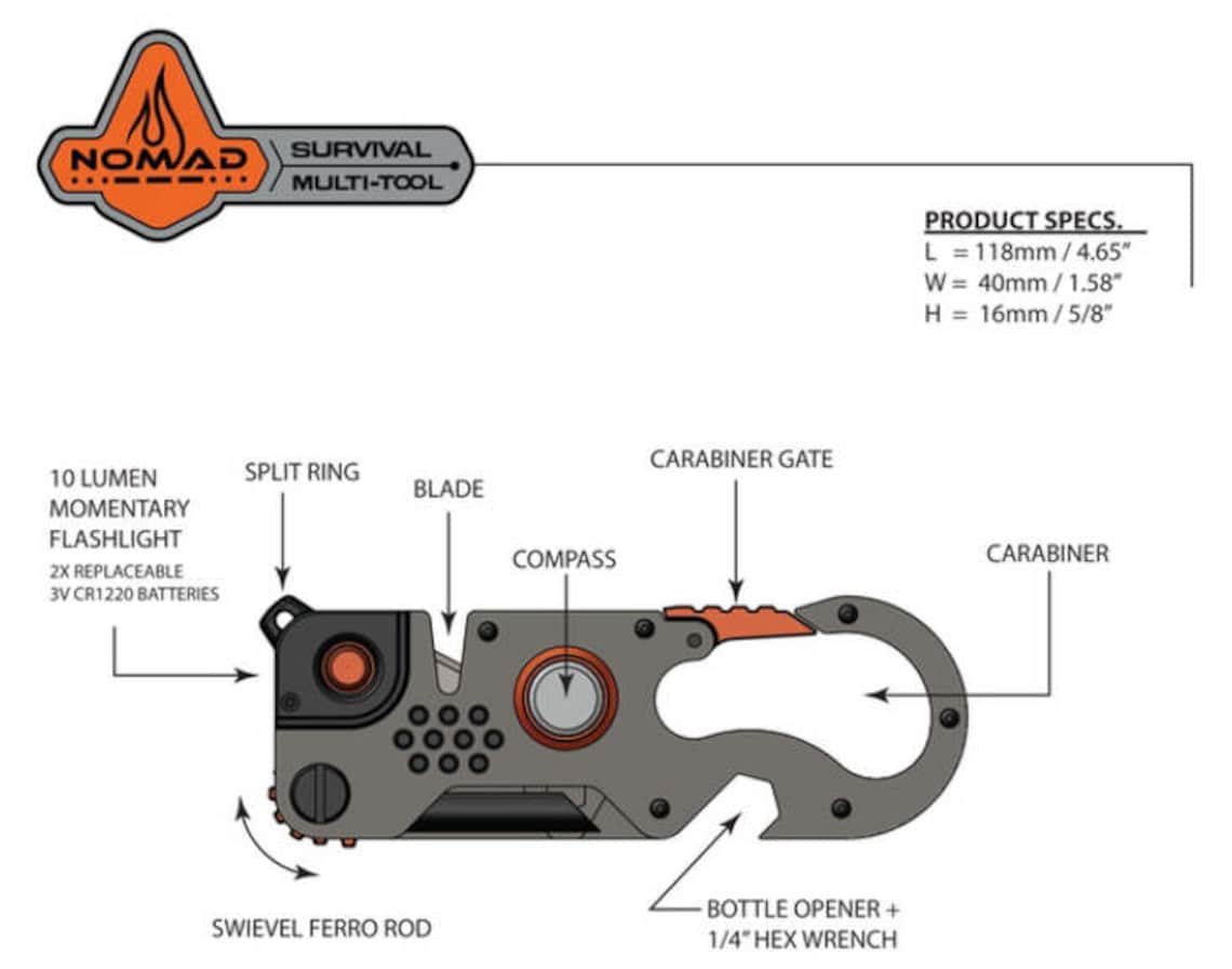 NOMAD Survival Multitool - Etsy
