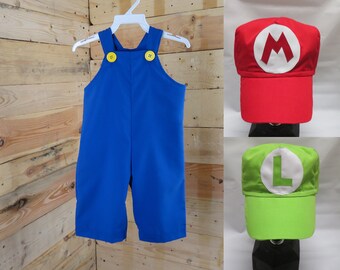 Mario luigi overalls | Etsy