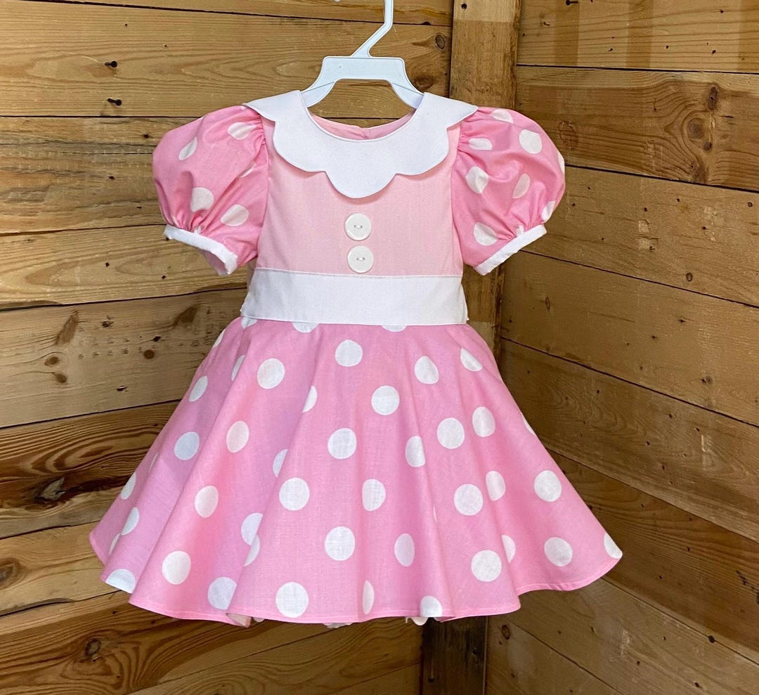 Minnie Mouse Baby Dress, Light Pink Minnie Mouse Baby Dress, Minnie ...