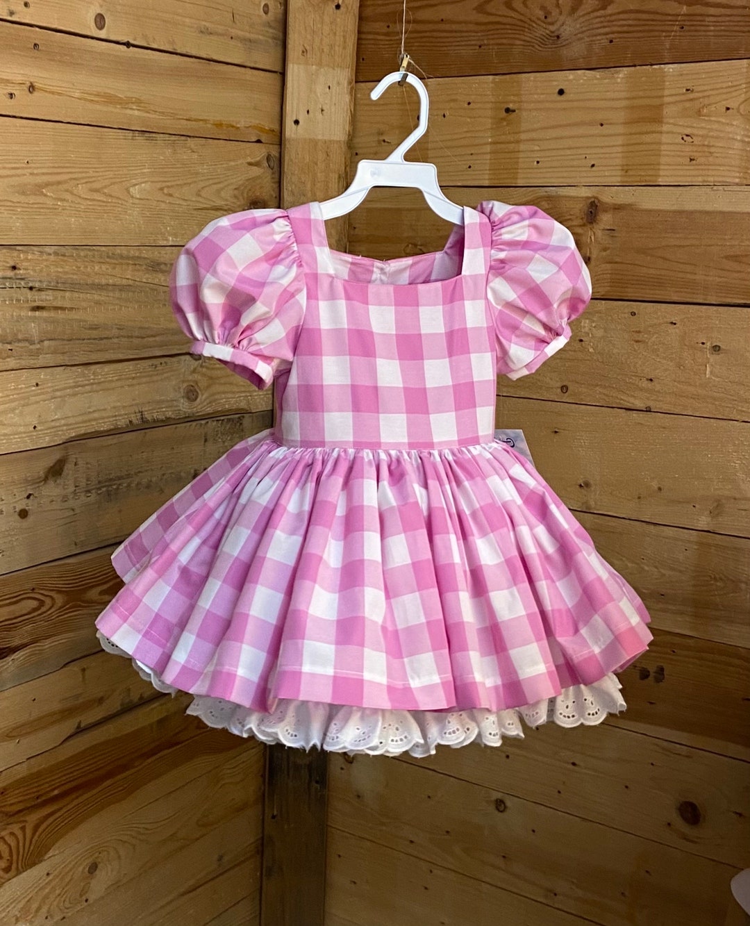 Girls Pink Check Dress Costume. Pink Check Baby Dress. Baby Dress. - Etsy