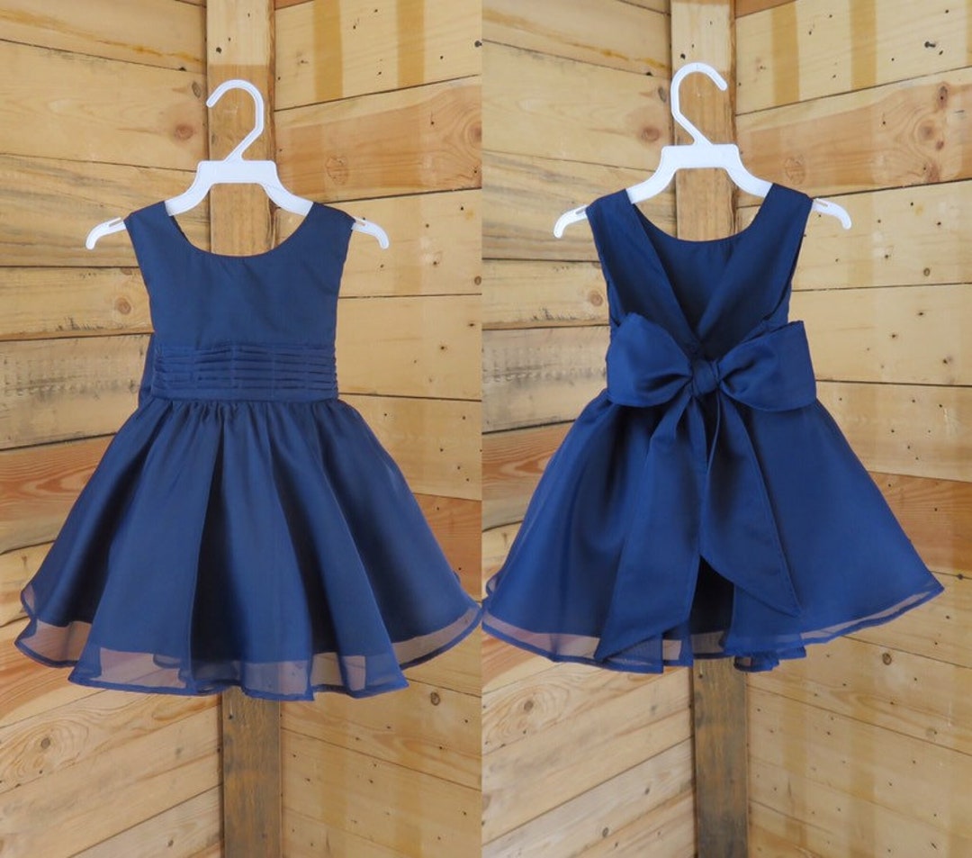 Baby Dress, Flower Girl Dress, Spring Girl Dress,navy Elegant Baby ...