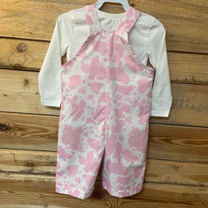Cowgirl Baby Overall, Baby Pink Cow Print Longall. - Etsy