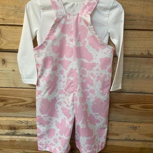 Cowgirl Baby Overall, Baby Pink Cow Print Longall. - Etsy