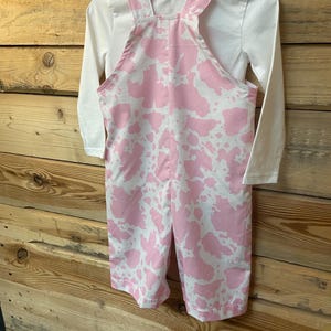 Cowgirl Baby Overall, Baby Pink Cow Print Longall. - Etsy