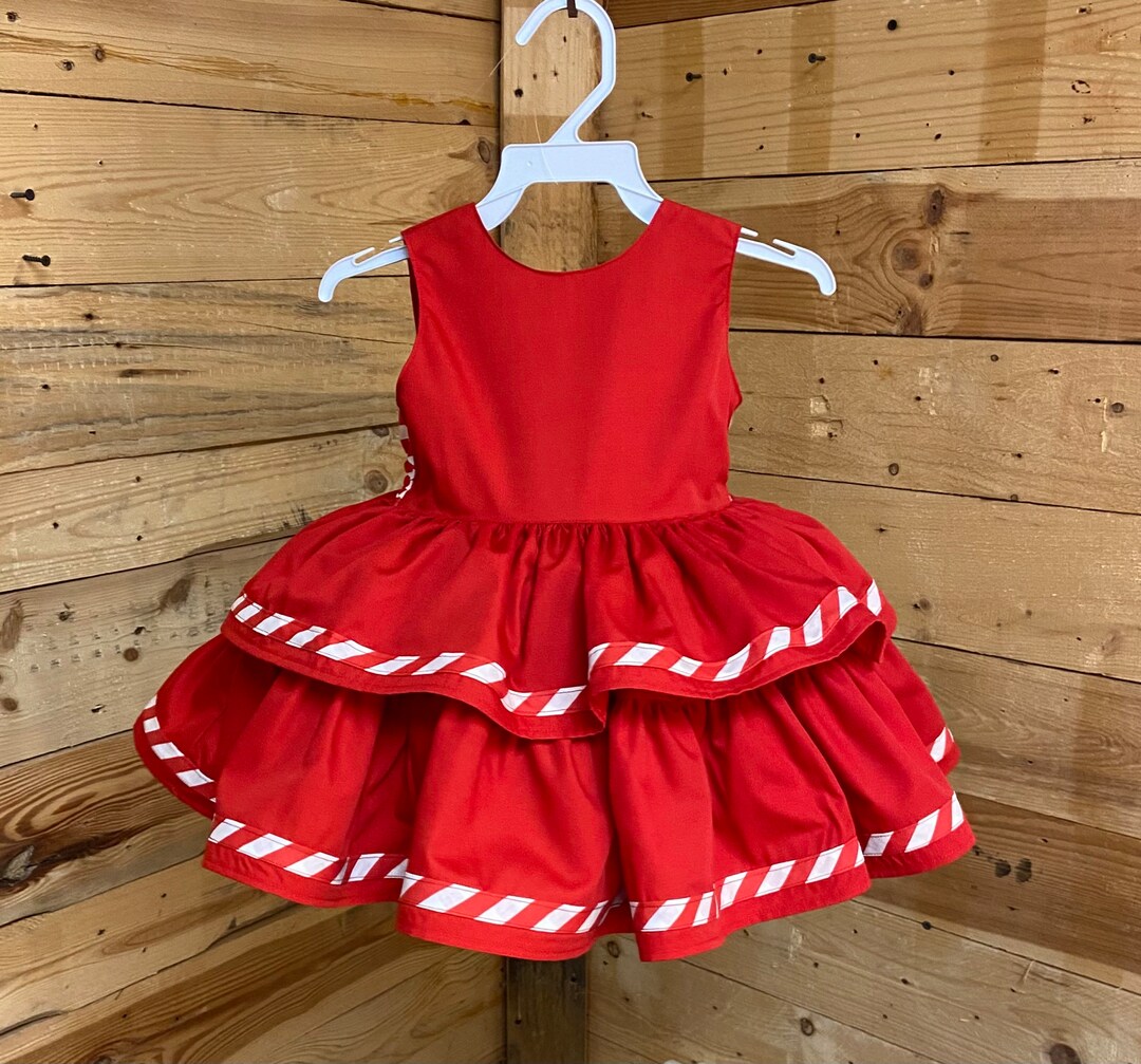 Candy Cane Ruffle Baby Dress: Christmas Holiday Outfit - Etsy
