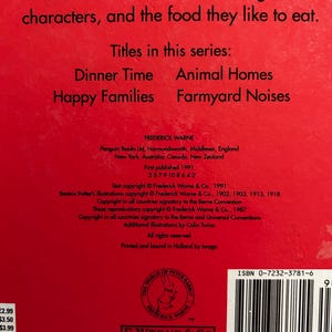 Vintage Children's Book: Beatrix Potter First Board Book Dinner Time ...