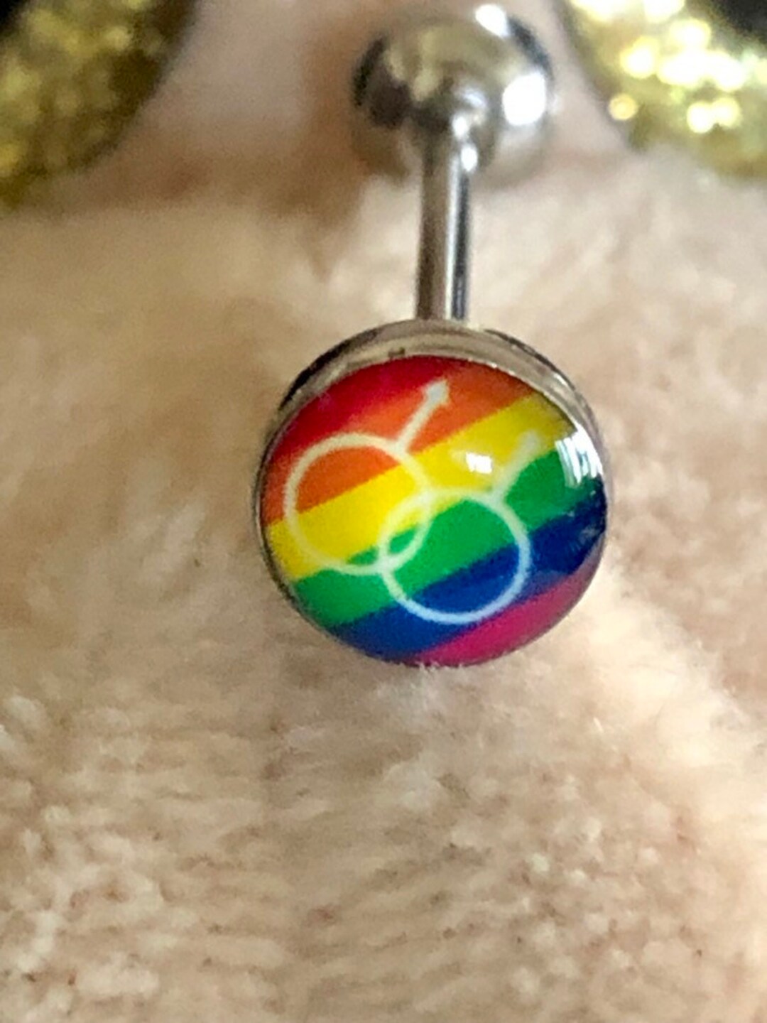 Gay Pride Flag Symbol/male/flag/gay/tongue Ring/barbell/piercings - Etsy