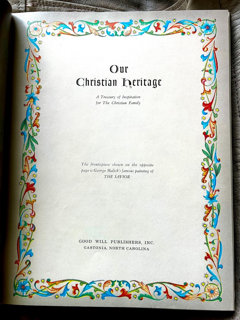 Our Christian Heritage Book 1967 | Family Tree Charts | Illustrated ...