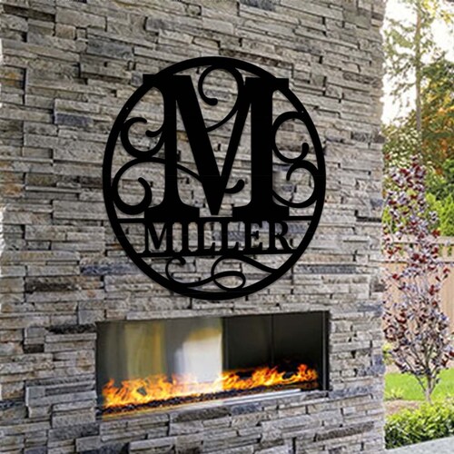 Round Personalized Metal Monogram Sign. Wedding Gift. Family - Etsy
