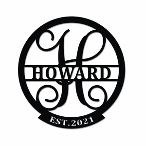 Last Name Metal Sign EST, Family Name Sign, Personalized Metal Wall ...