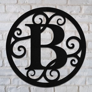 Round Personalized Metal Monogram Sign Wedding Gift. Family Name Sign ...