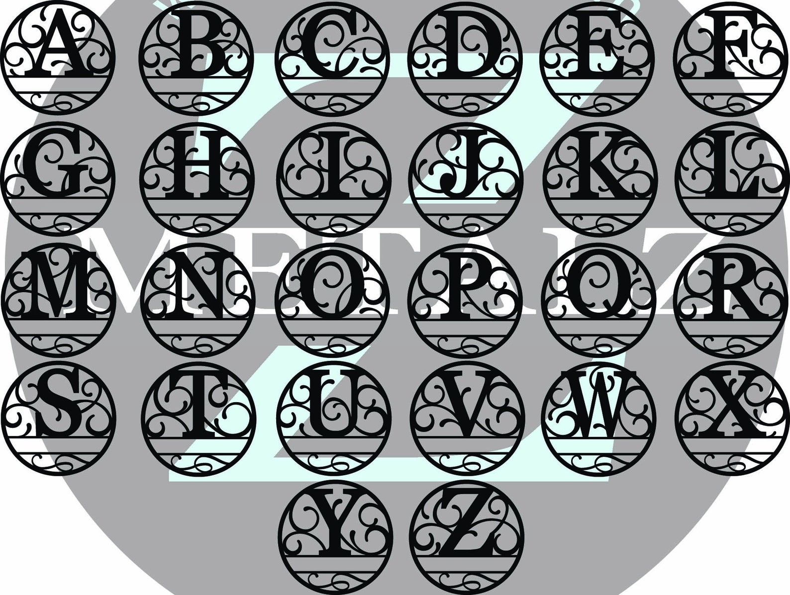 Round Personalized Metal Monogram Sign. Wedding Gift. Family Name Sign ...