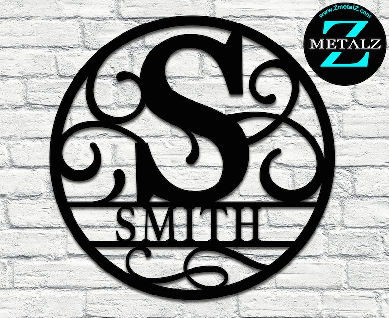 Round Personalized Metal Monogram Sign. Wedding Gift. Family | Etsy