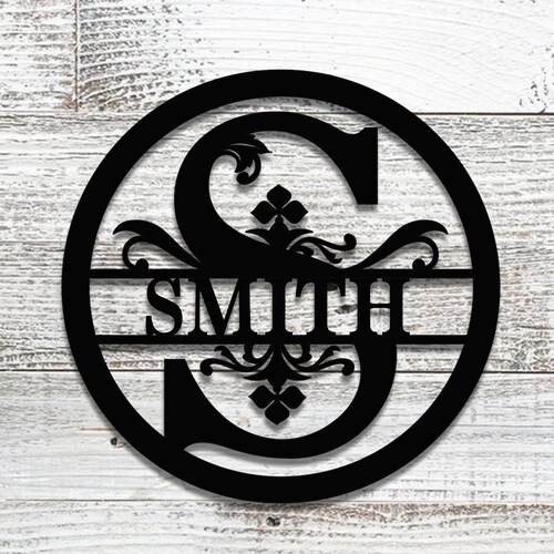 Round Personalized Metal Monogram Sign. Wedding Gift. Family - Etsy