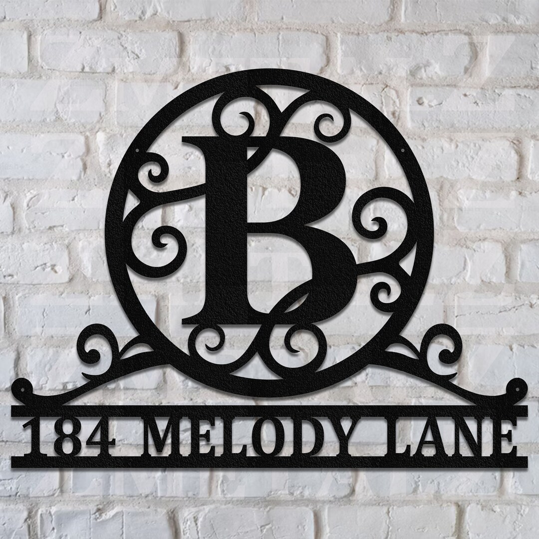Personalized Family Name Monogram Sign, Metal Monogram Sign, Monogram ...