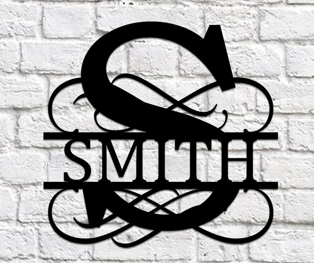 Round Personalized Metal Monogram Sign. Wedding Gift. Family Name Sign ...