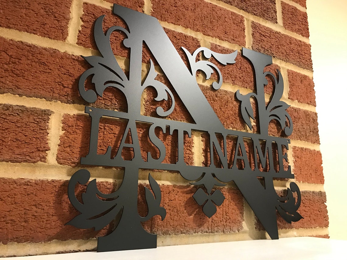 Metal Monogram Custom Name Sign Family Name Metal Wall Art | Etsy