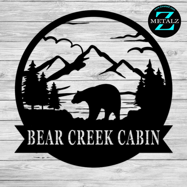 Bear Scene Personalized Last Name | Etsy