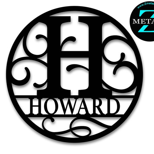 Round Personalized Metal Monogram Sign. Wedding Gift. Family - Etsy