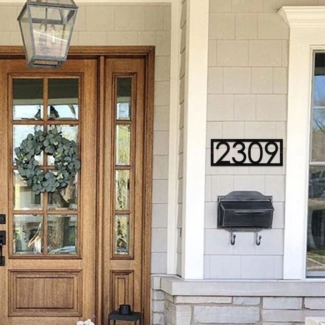 House Number Metal Sign | Outdoor Sign | House Numbers | Address Sign ...