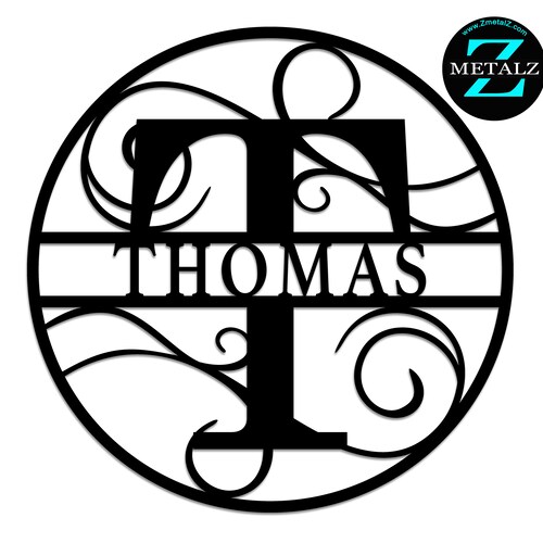 Round Personalized Metal Monogram Sign Address. Wedding Gift. - Etsy